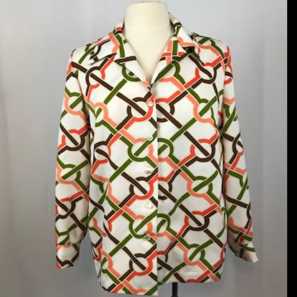 Pykettes | Tops | Pykettes Vintage 7s Lattice Pattern Blouse | Poshmark